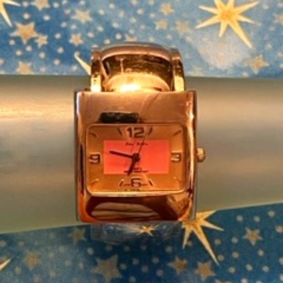 Jewelry | Cuff Style Watch With Hinged Closure Square Shape Silver ...